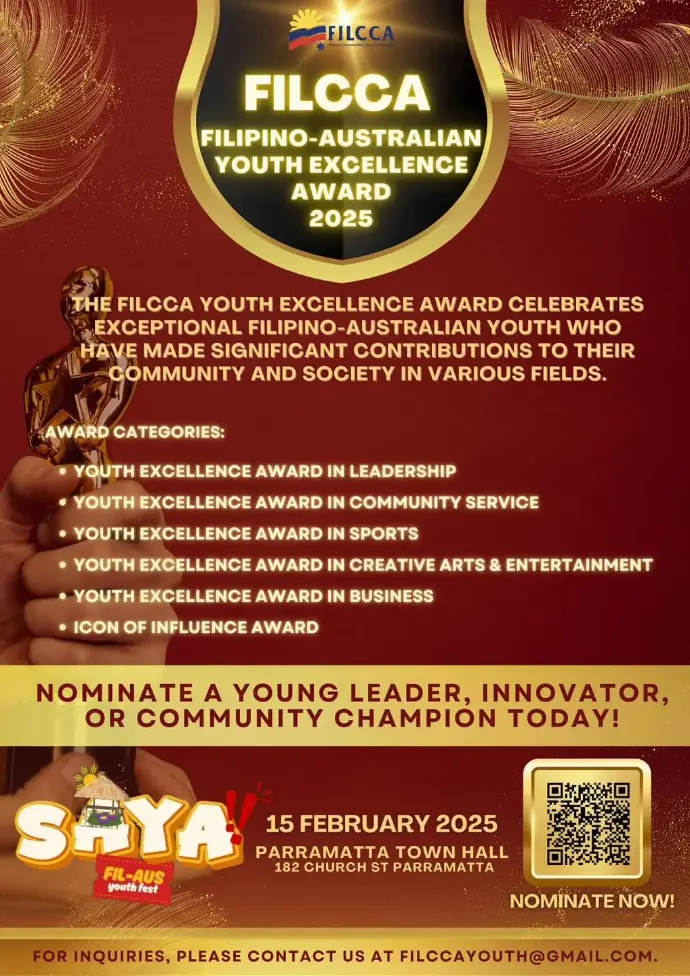 Filipino Australian Youth Excellence Award Nomination | FILCCA Filipino Australian Youth Excellence Award Nomination | FILCCA